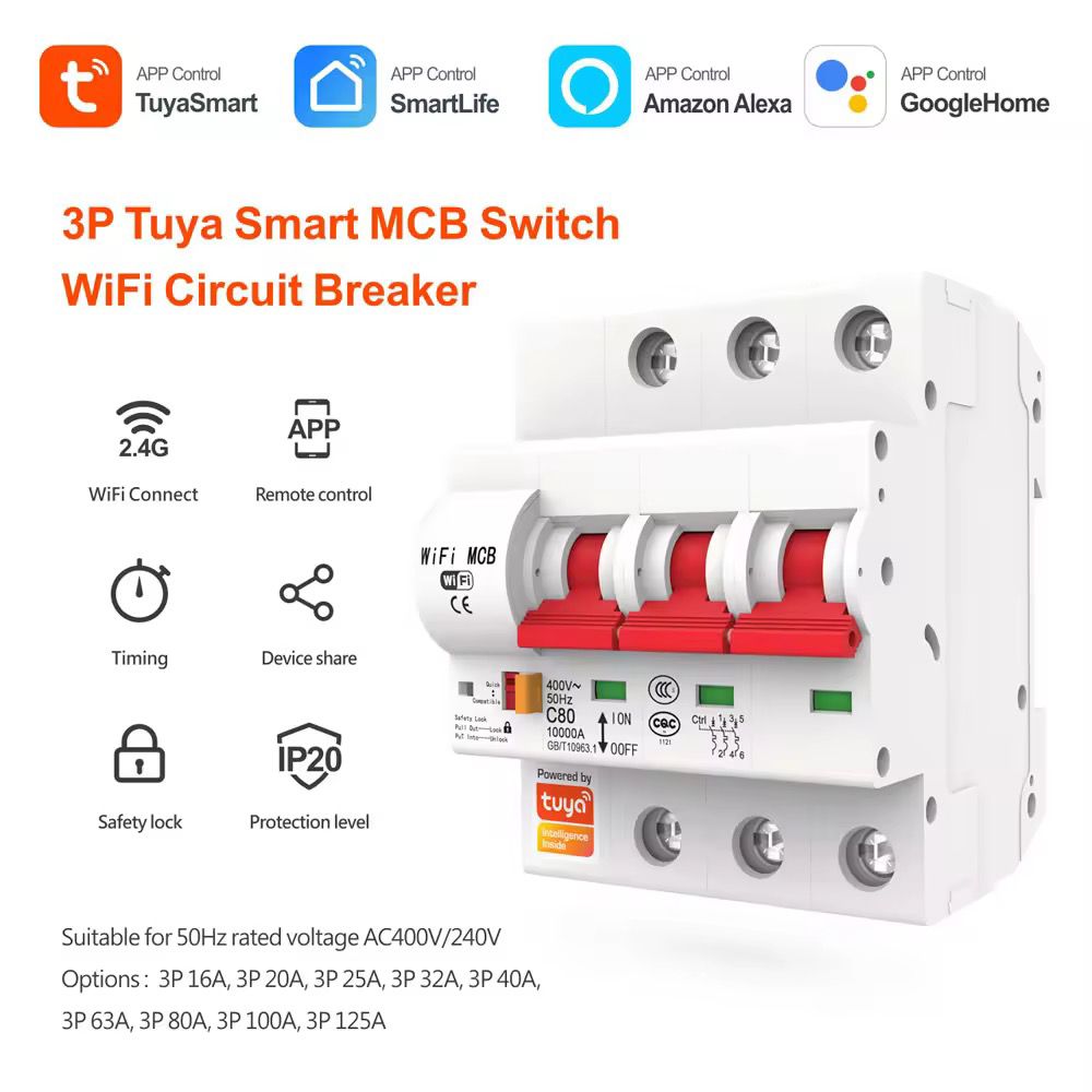 3P Wifi Smart Circuit Breaker (16A)